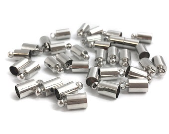 İnner 7mm Silver Plated End Cap ,hole Inner 7mm, Huge End Caps,solid ...