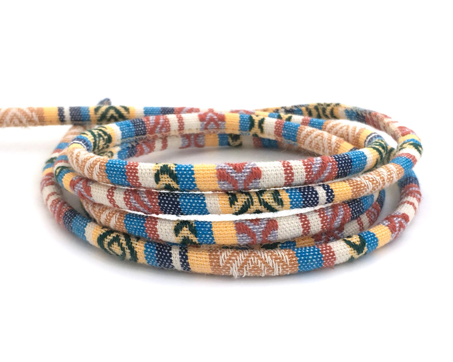 6mm Ethnic Cord, Fabric Cord, Multicolor Cord, Necklace Cord, Bracelet ...