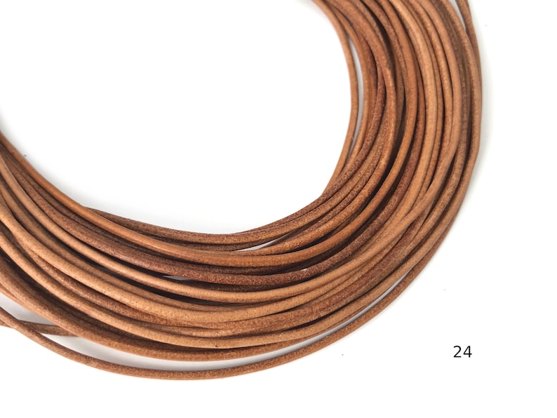2mm Round Leather Cord, Genuine Leather Cord, Leather String, Natural ...