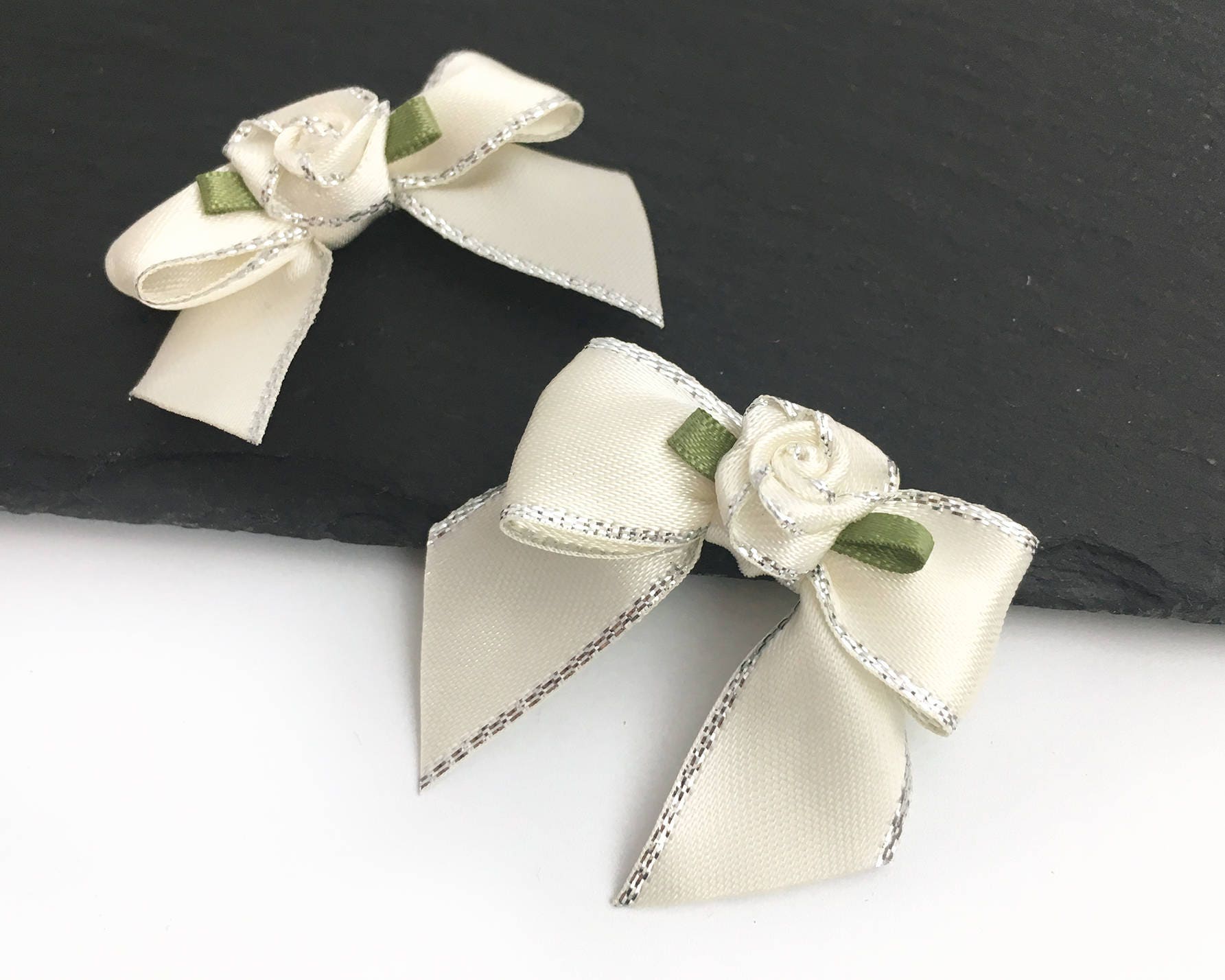 Satin Flower Bow Butterfly Bow Ribbon Bow Sew on Flower | Etsy