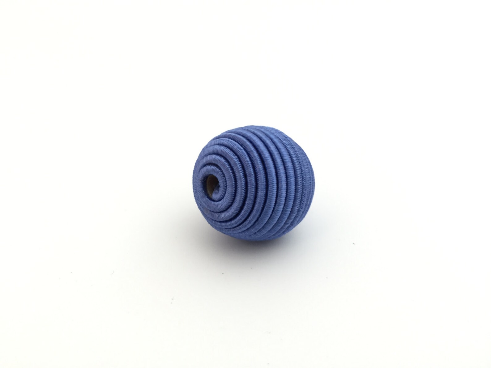 5pc 22mm Wrapped Bead, Large Hole Bead, Fabric Covered Bead, Big Round ...