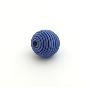 5pc 22mm Wrapped Bead, Large Hole Bead, Fabric Covered Bead, Big Round ...