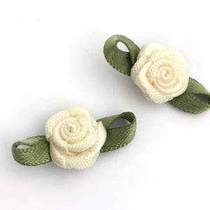 Sew on Ribbon Flowers, Mini Bows, Ribbon Roses, Satin Roses, Fabric ...