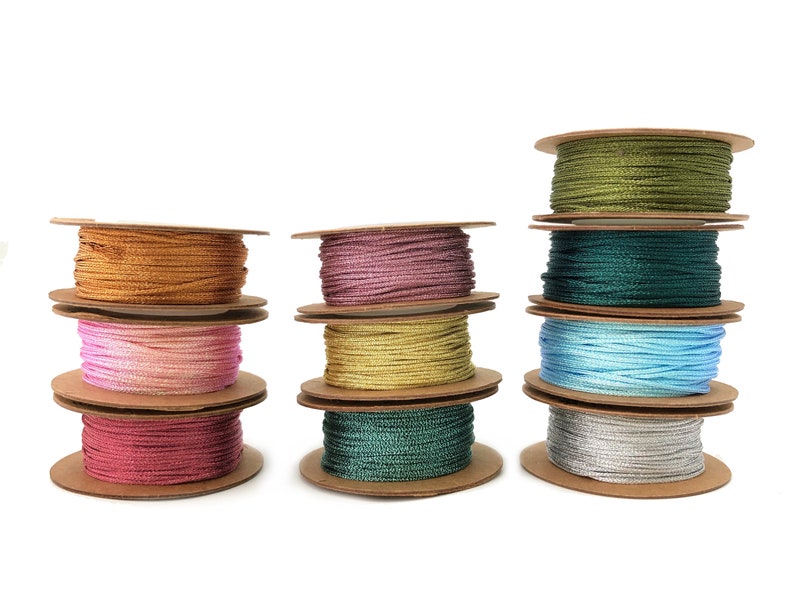 Cordón metálico de 1 mm cordón trenzado redondo cordón - Etsy España