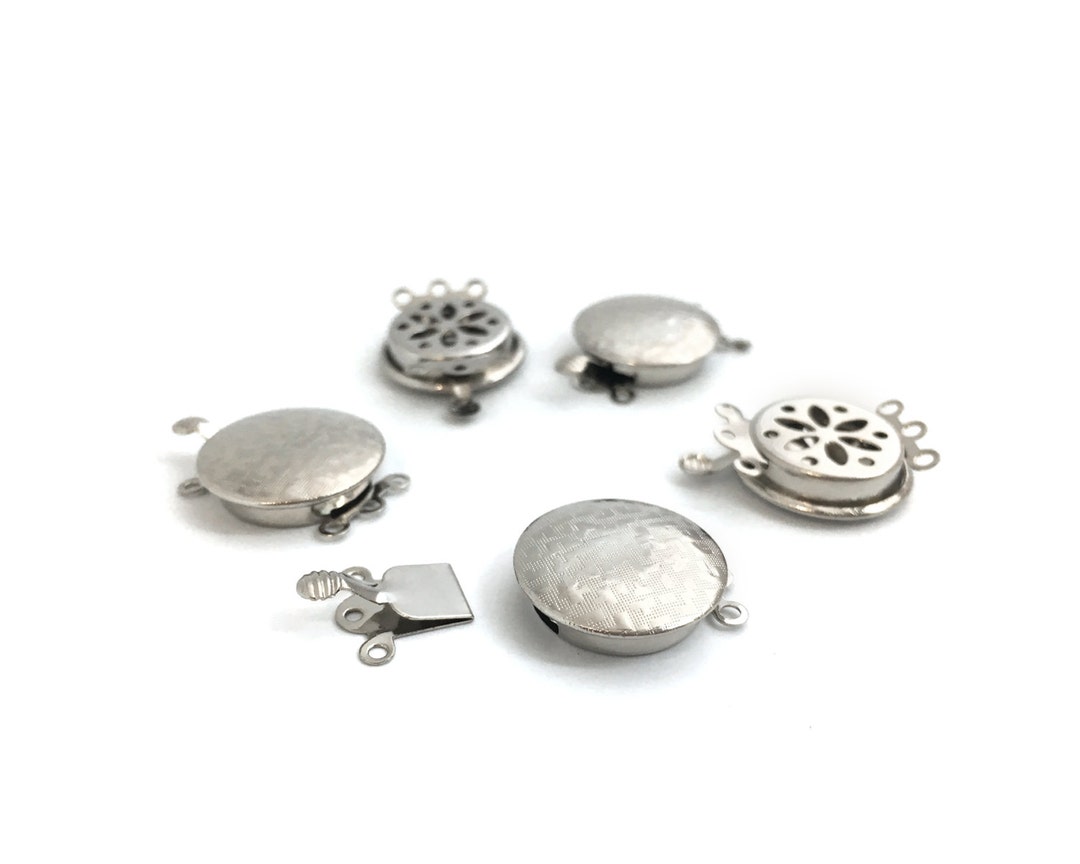 3 Holes Round Box Clasp, Brass Clasp, Necklace Clasp, Bracelet Clasp ...