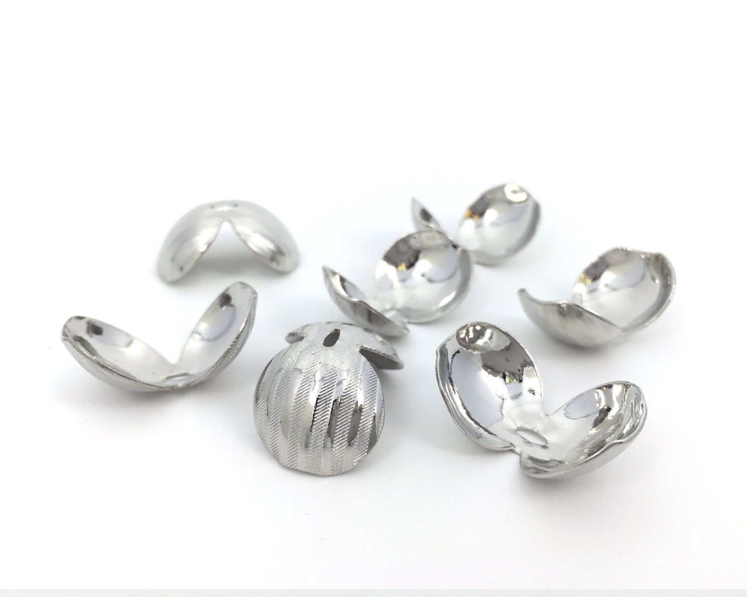 15mm Silver Crimp Cover Fold Over Crimp Cord End Cap Ribbon | Etsy