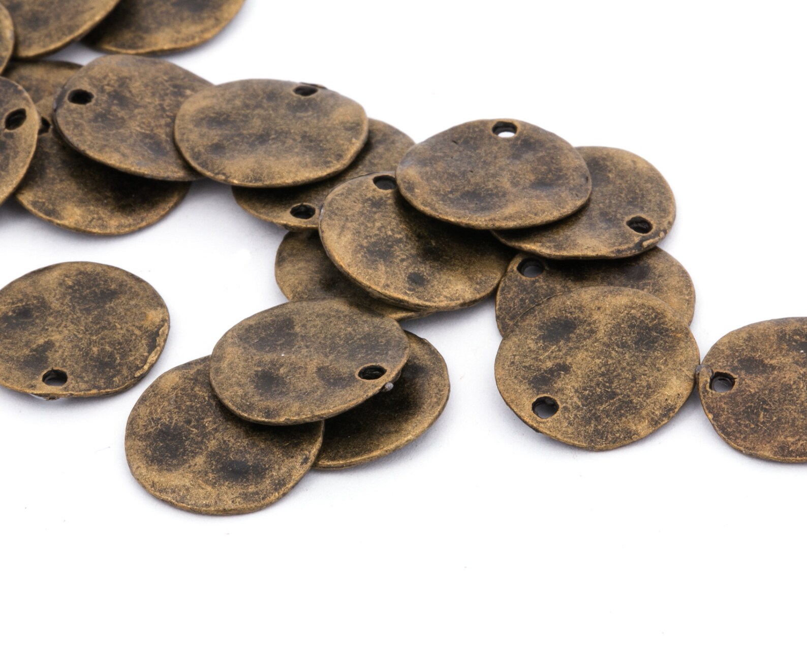 11mm Hammered Disc Charm Circle Charm Blank Round Disc | Etsy