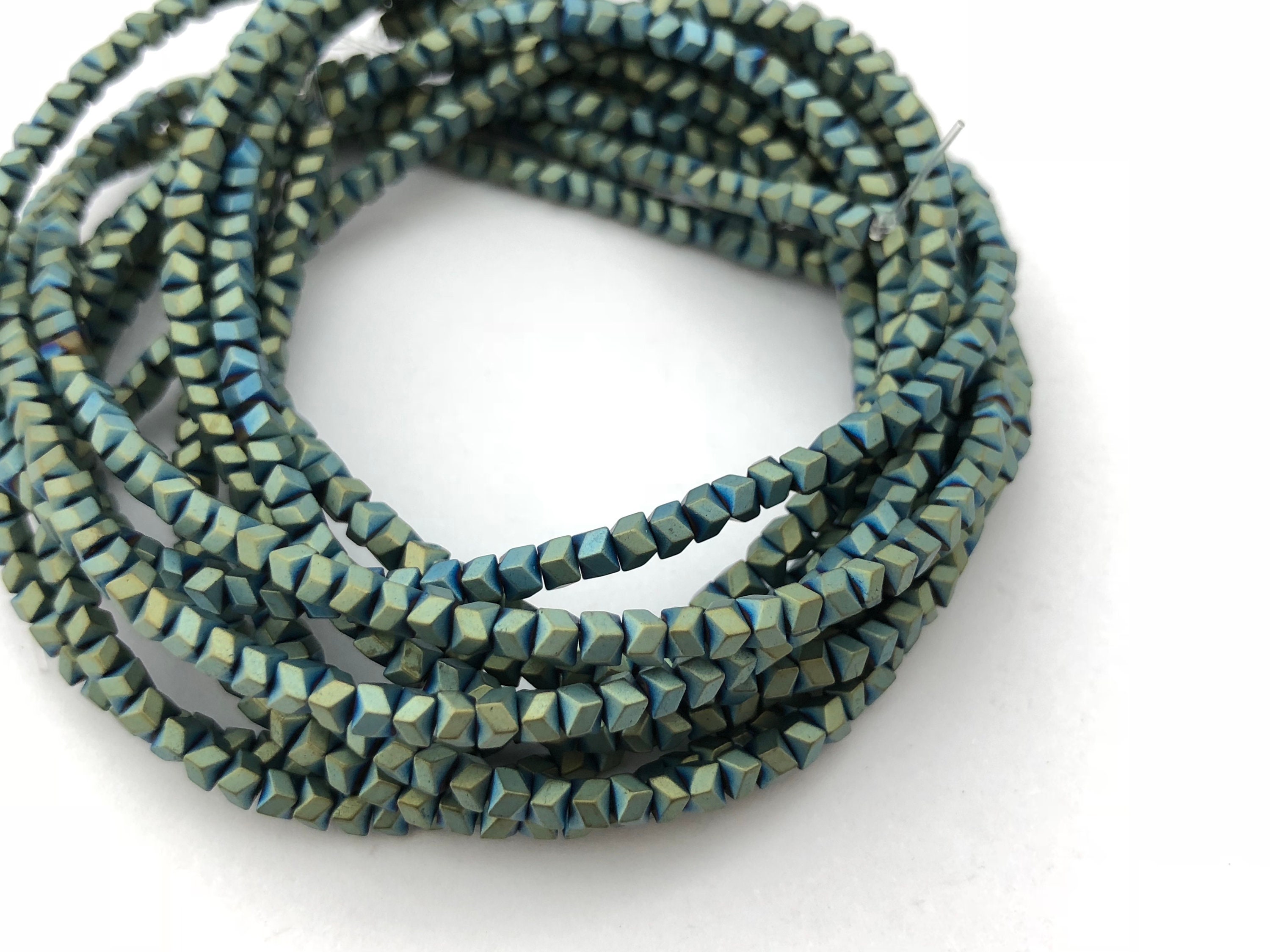 Polygon Bead Geometric Bead Hematite Bead Gemstone Bead - Etsy