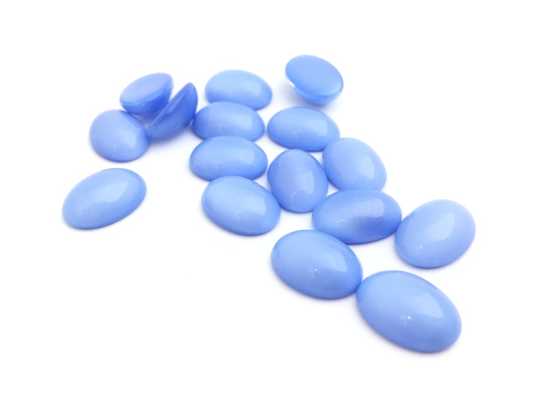 6 Horizon Blue Cabochons 13x18 Oval Cabochons Vintage Czech - Etsy