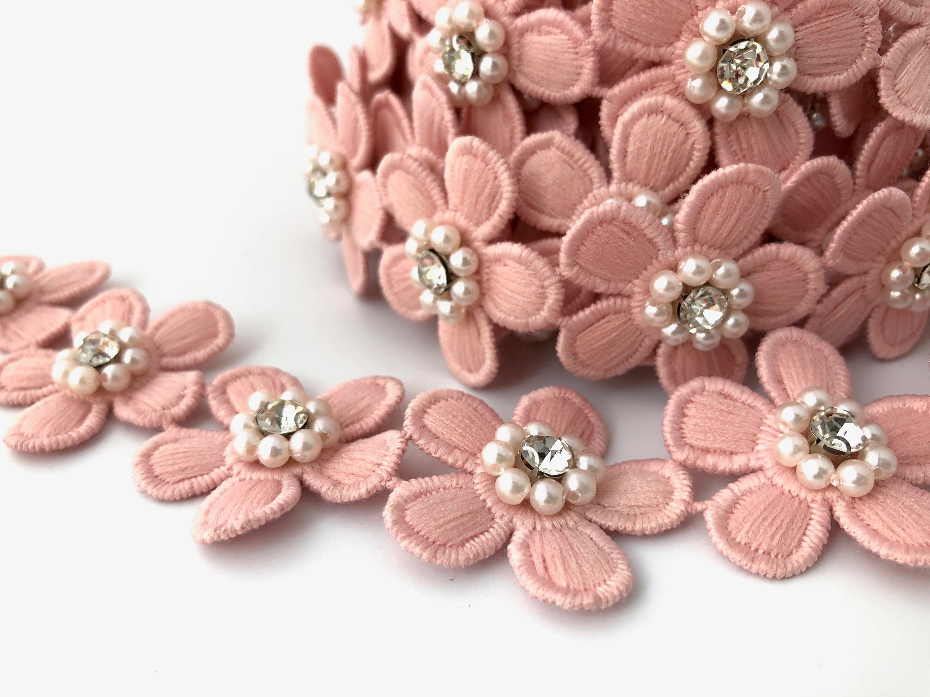 5 Embroidered Flower Patch 35mm Flower Applique Sew On | Etsy