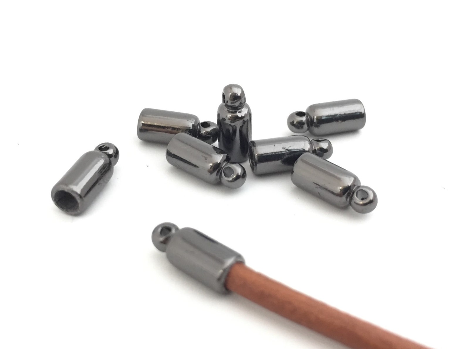 Leather Cord End Cap Metal Connector Gold Plated Rhodium - Etsy