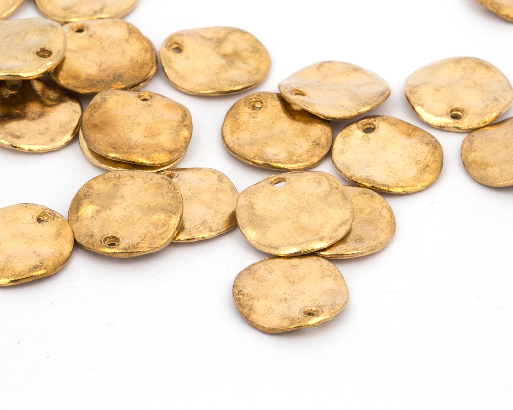 11mm Hammered Disc Charm Circle Charm Blank Round Disc | Etsy