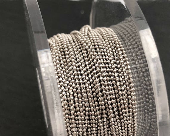 1mm Ball Chain 925 Sterling Silver Diamond Cut Necklace | Etsy