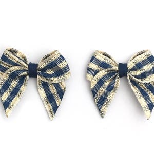 Tiny Checker Bow, Plaid Bow, Mini Butterfly Bow, Ribbon Bow, Hair Bow ...