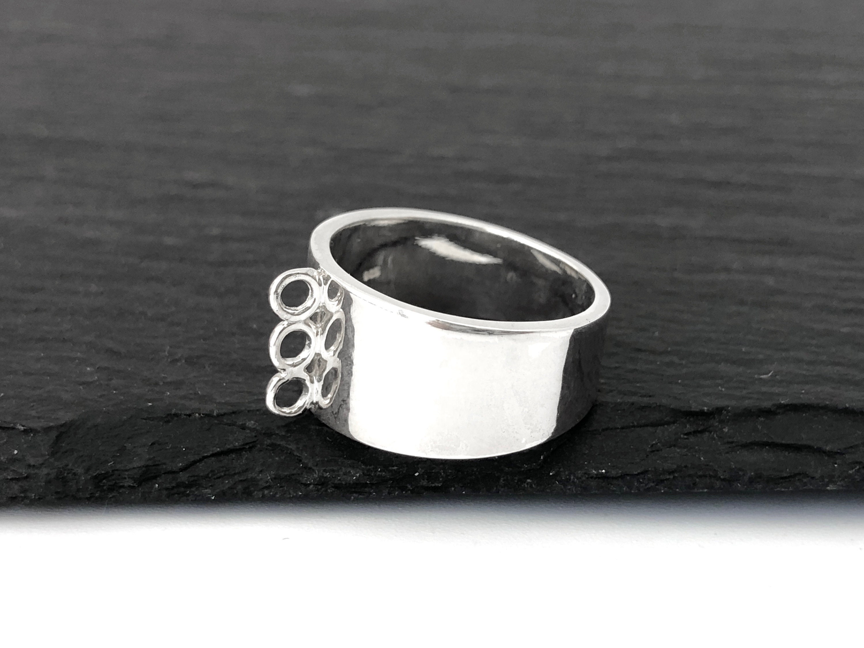 925 Silver Ring With Dangle Cha Cha Ring Blank Silver Ring - Etsy