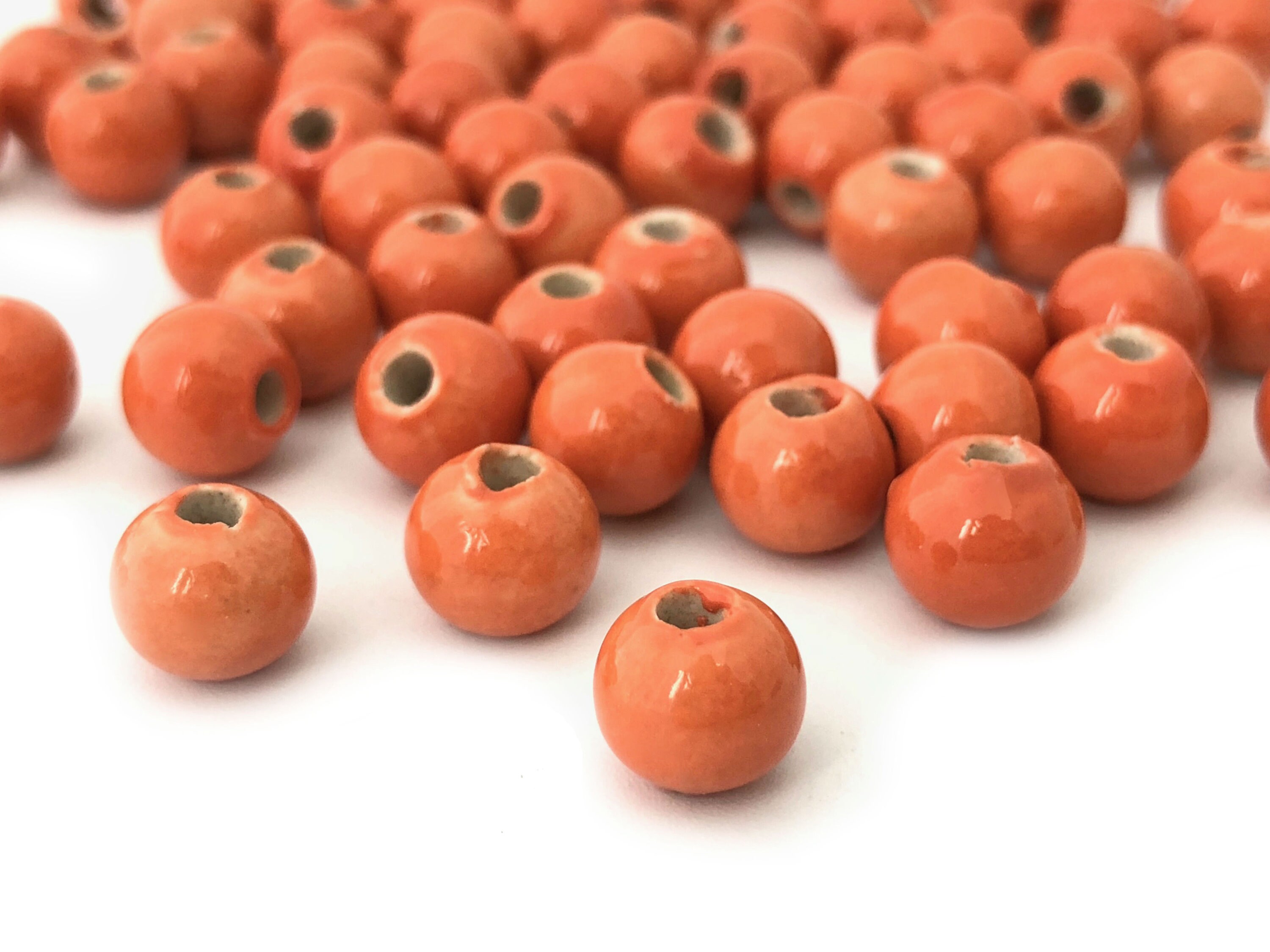 20pc 8mm Smooth Round Ceramic Bead, Clay Bead, Porcelain Bead, Boho ...