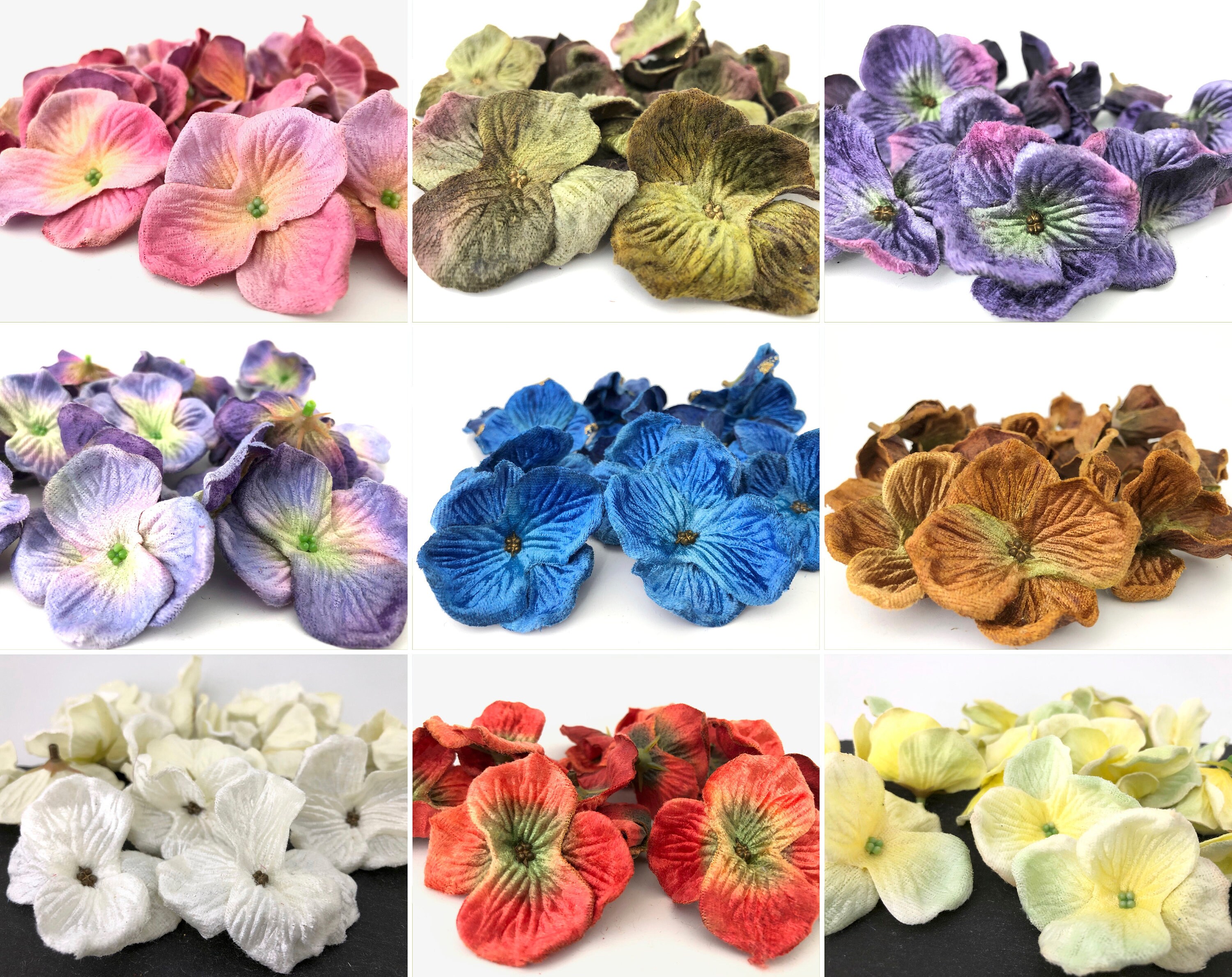 Bulk Fake Flower Faux Hydrangea Petals Velvet Flowers Silk - Etsy