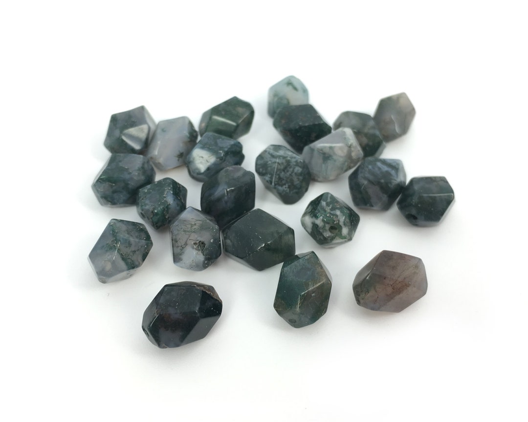 10 Water Grass Agate Beads, Loose Gemstone Beads, Natural Stone Beads ...