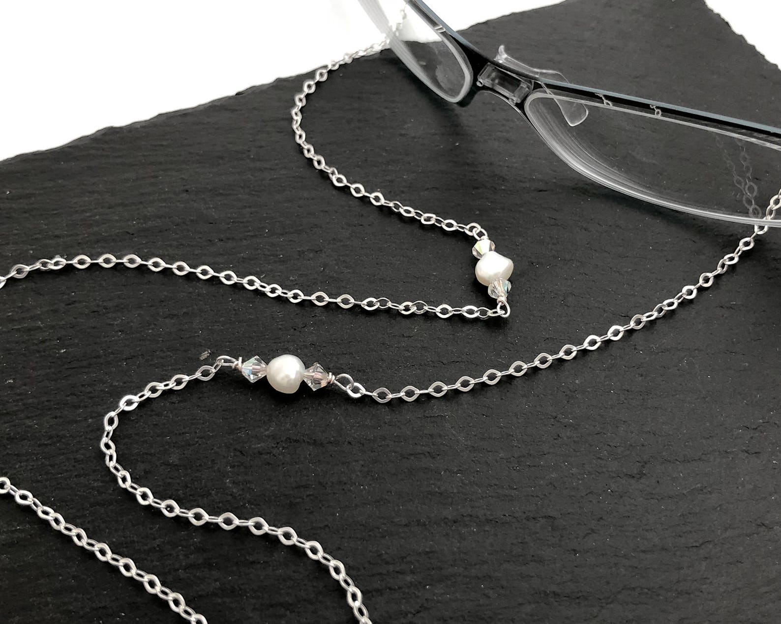 925 Silver Eyeglass Chain Eyeglass Necklace Eyeglass | Etsy