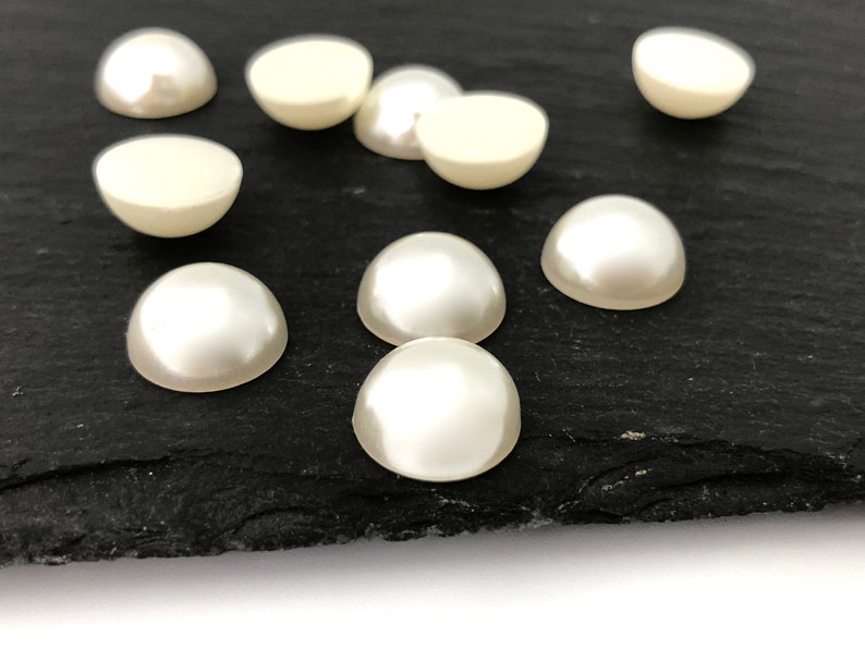 Flat Back Pearl Cabochon Half Round Cream Pearl Acrylic - Etsy