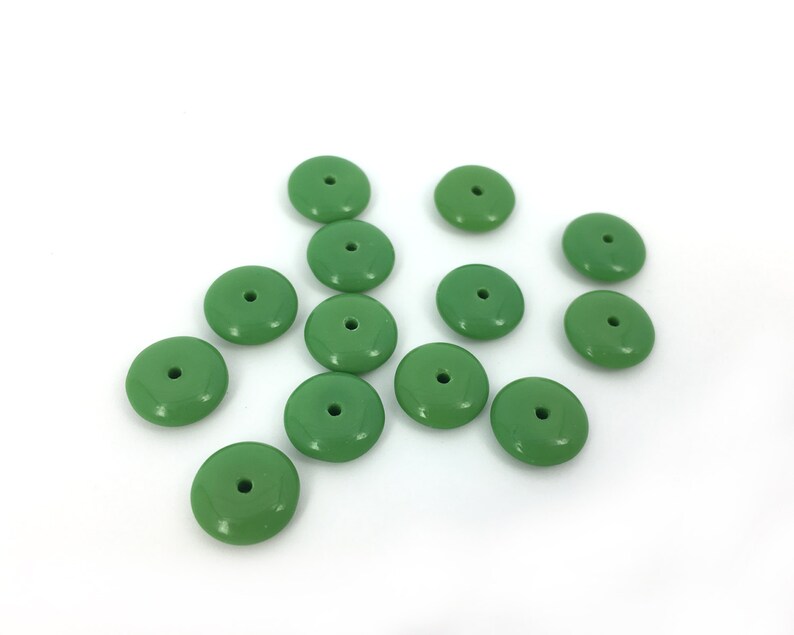 10mm Rondelle Spacer, Flat Round Czech Glass Bead, Pressed Bead ...