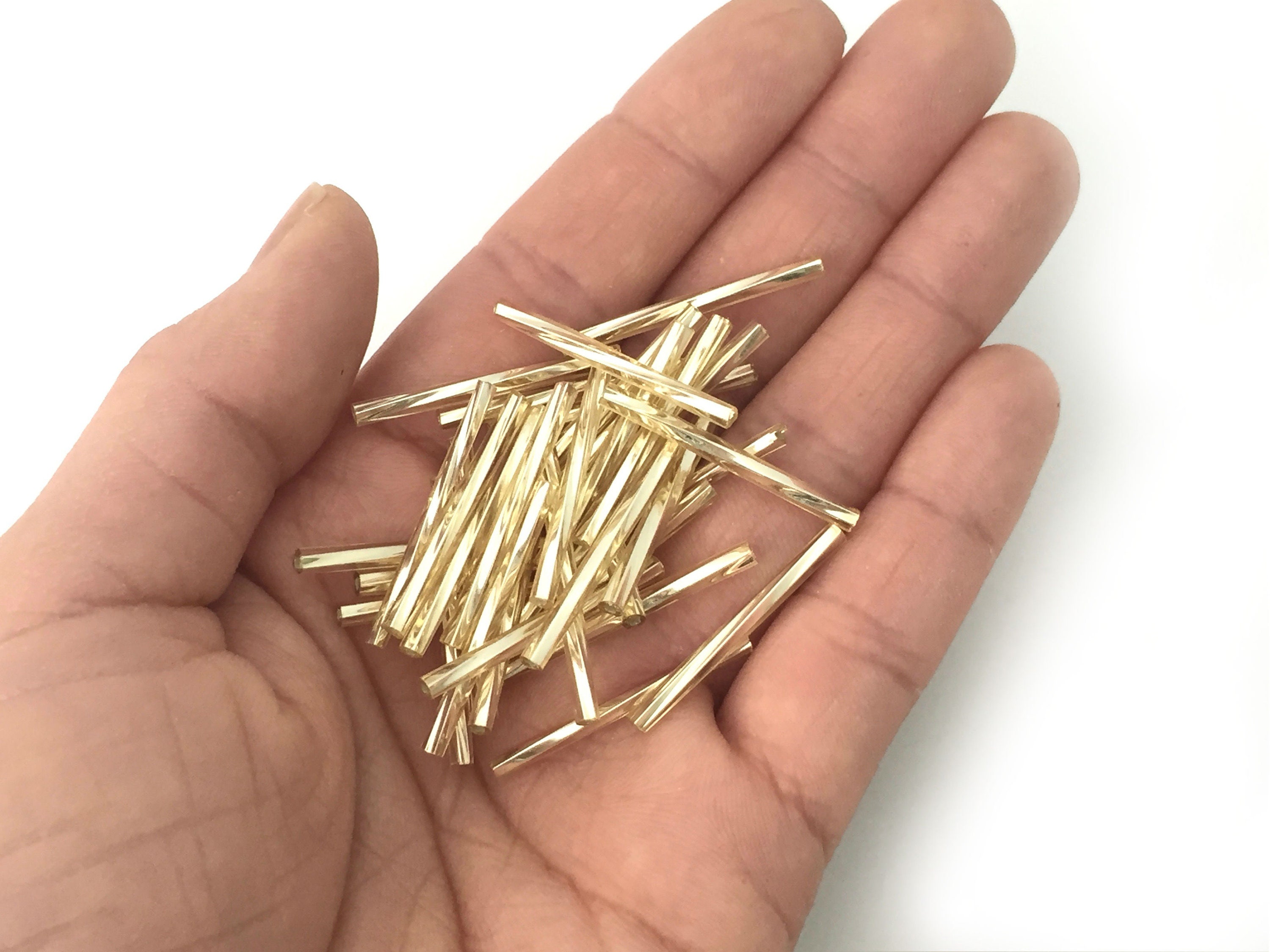 20g 25mm Twisted Bugle Bead Long Bugle Bead Czech Seed | Etsy