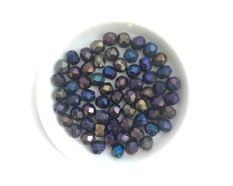 50 Blue Iris 5mm Fire Polished Bead Czech Fire Polished | Etsy