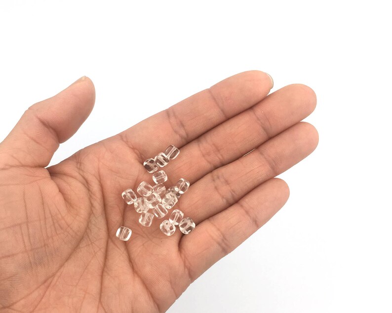 5mm Glass Cube Bead, Spacer Bead, Clear Glass Bead, Czech Pressed Bead ...