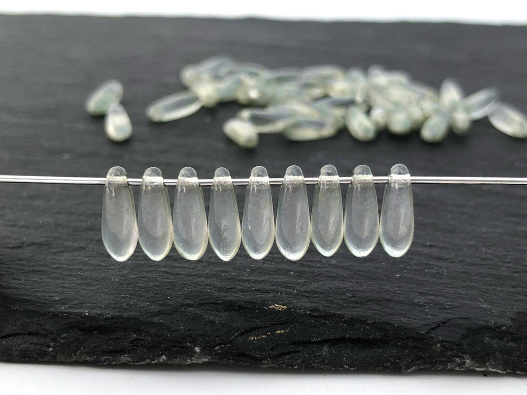 50 Czech Dagger Bead, 3x11 Small Dagger, Spike Bead, Long Bead, Spear ...