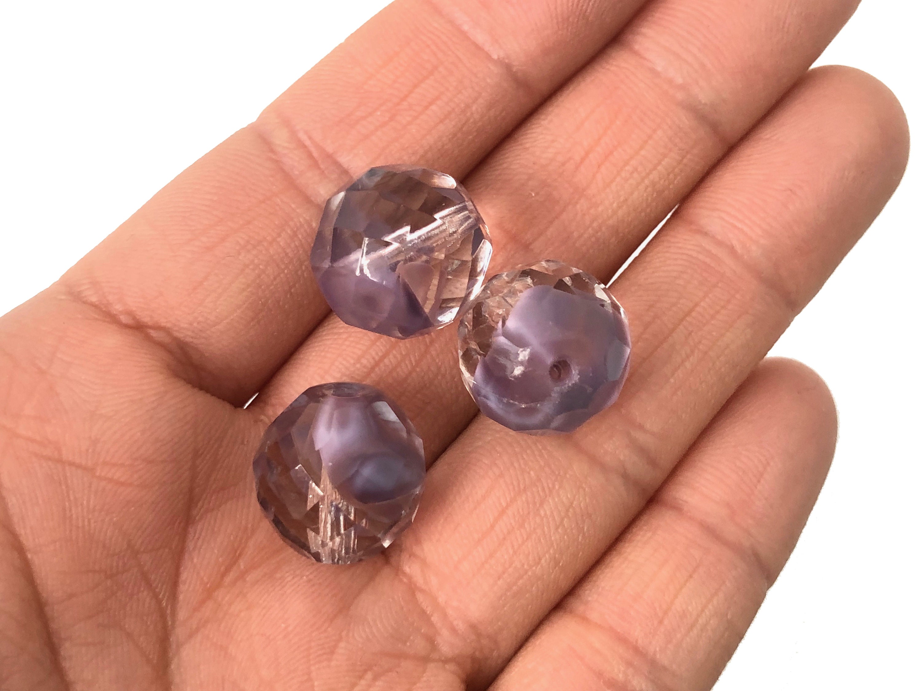 14mm Fire Polished Bead, Faceted Round Bead, Large Bead, Czech Glass ...