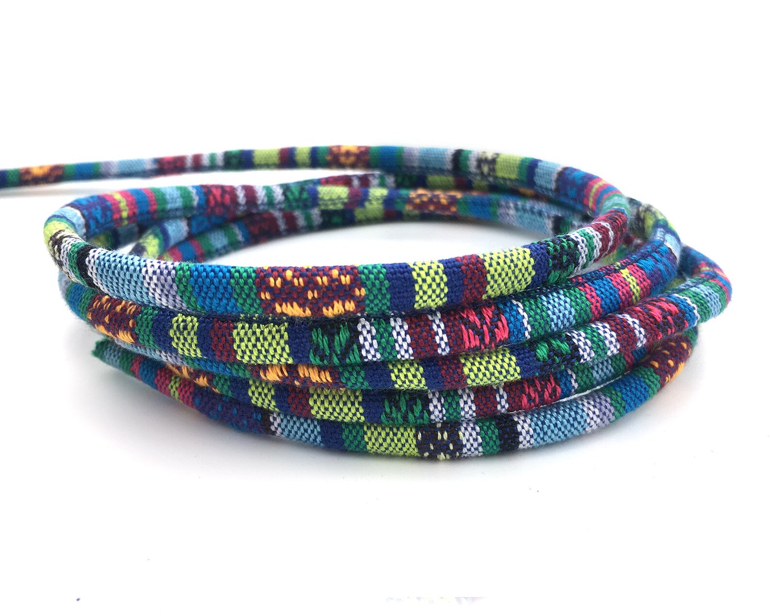 6mm Ethnic Cord, Fabric Cord, Multicolor Cord, Necklace Cord, Bracelet ...