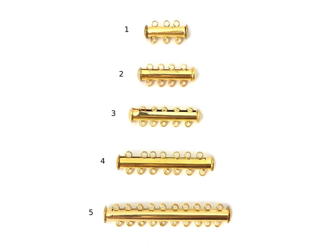 3/4/5/7/10 Hole Clasp, Slide Lock Clasp, Multistrand Clasp, Gold ...