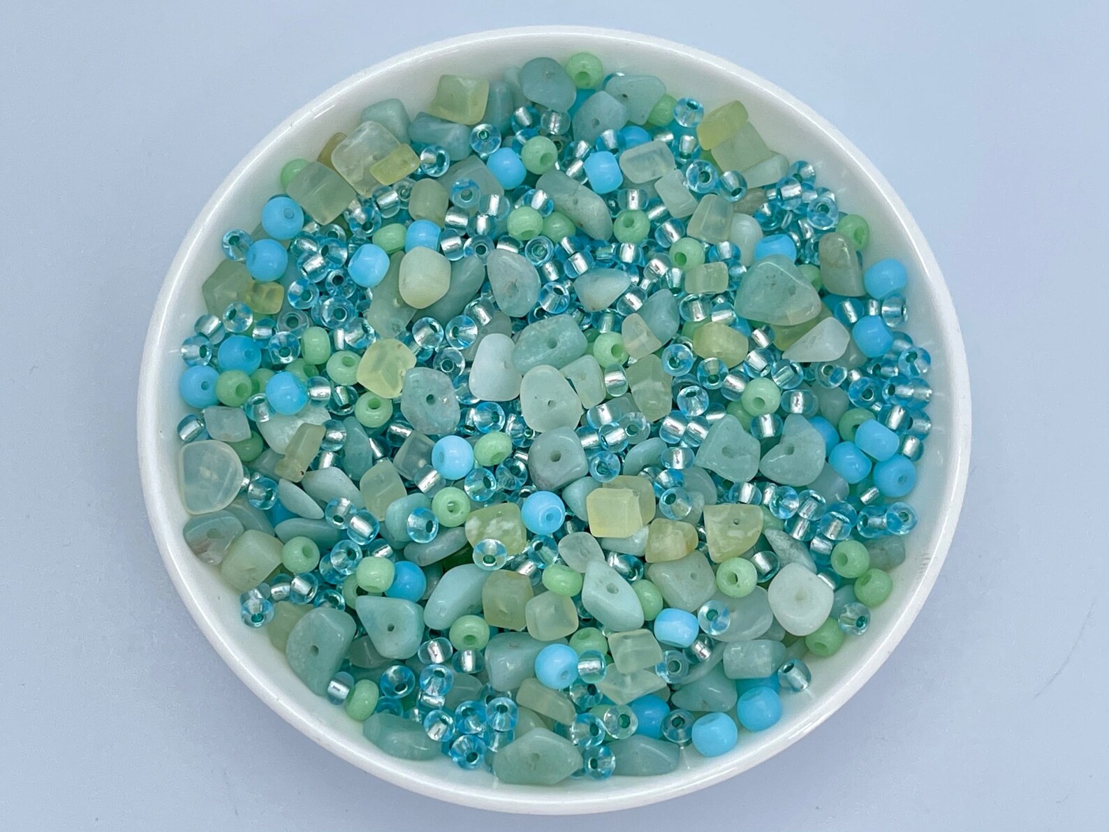 70g Bulk Beads Gemstone Bead Mix Green Blue Vintage Seed | Etsy