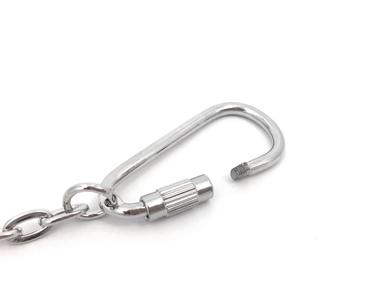 Key Ring Chain With Glue Pad, Silver Key Ring, Screw Lock, Rhodium ...