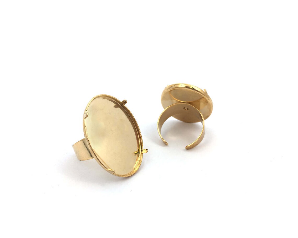 Adjustable Ring Base With Perforated Beading Disc, Oval Ring Blank ...