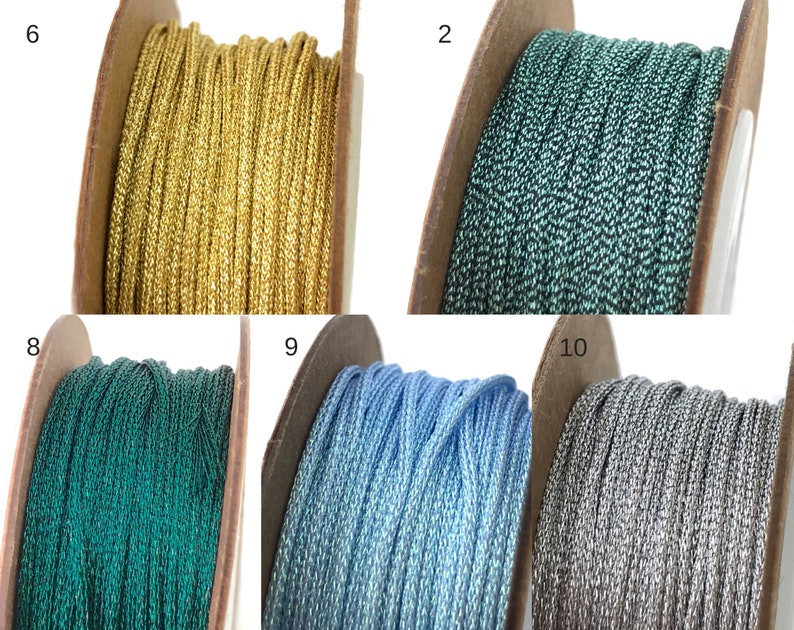 Cordón metálico de 1 mm cordón trenzado redondo cordón - Etsy España