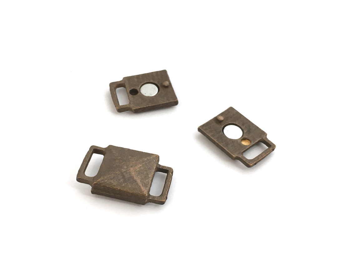 2 Rustic Copper Magnetic Clasp, Box Clasp, Square Connector, Necklace ...