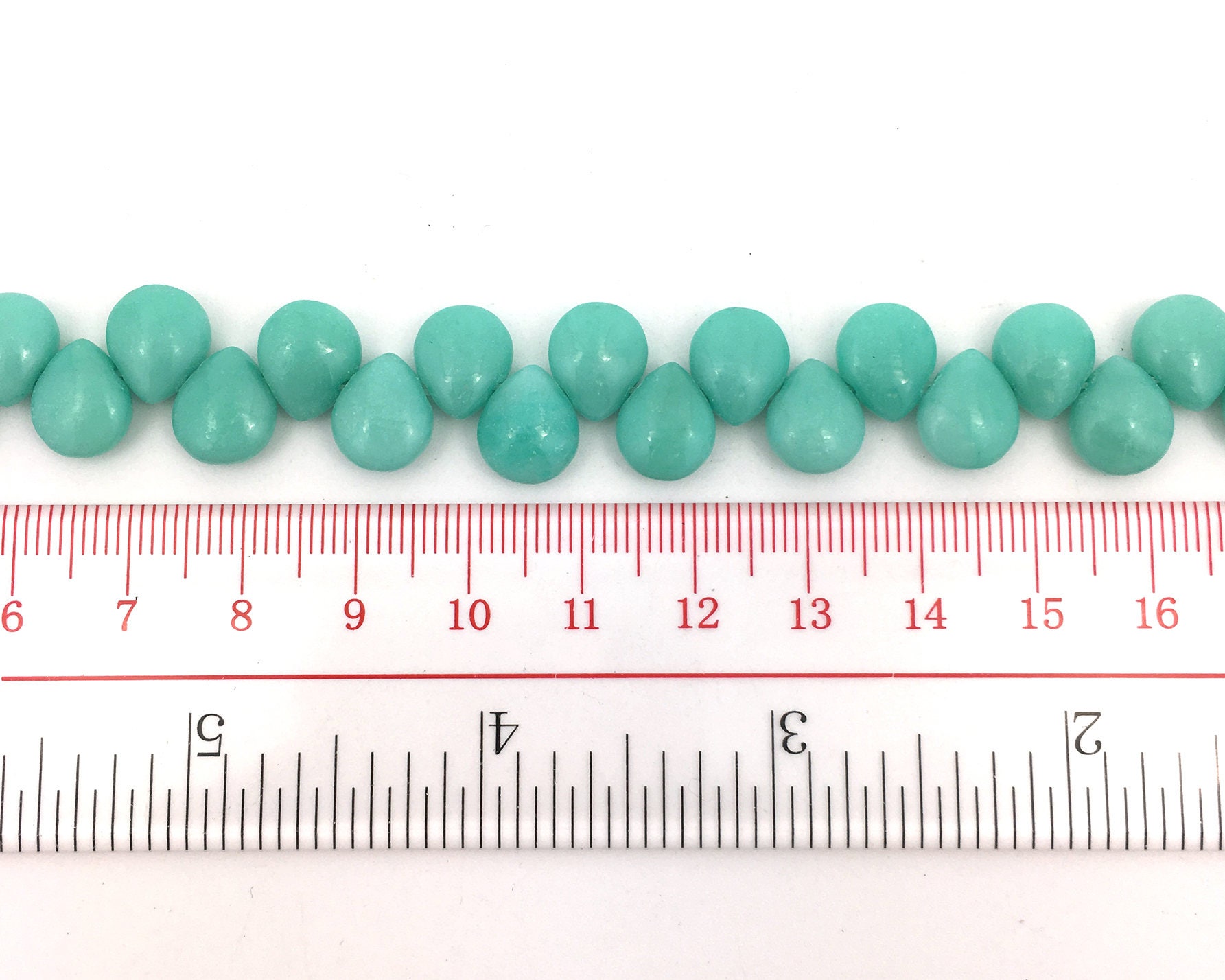 10 Small Teardrop Beads Turquoise Green, 9x10 Gemstone Beads, Jade ...