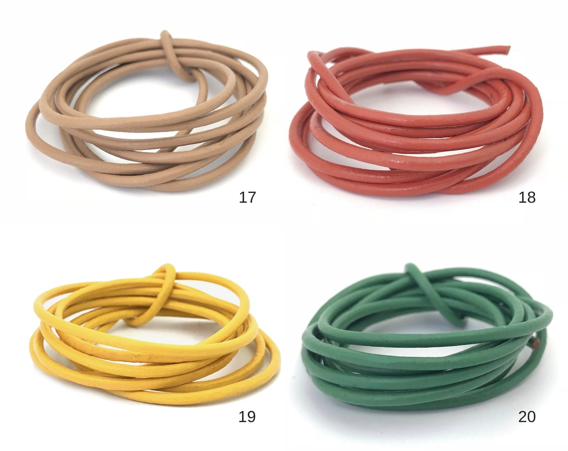 2mm Round Leather Cord, Genuine Leather Cord, Leather String, Natural ...