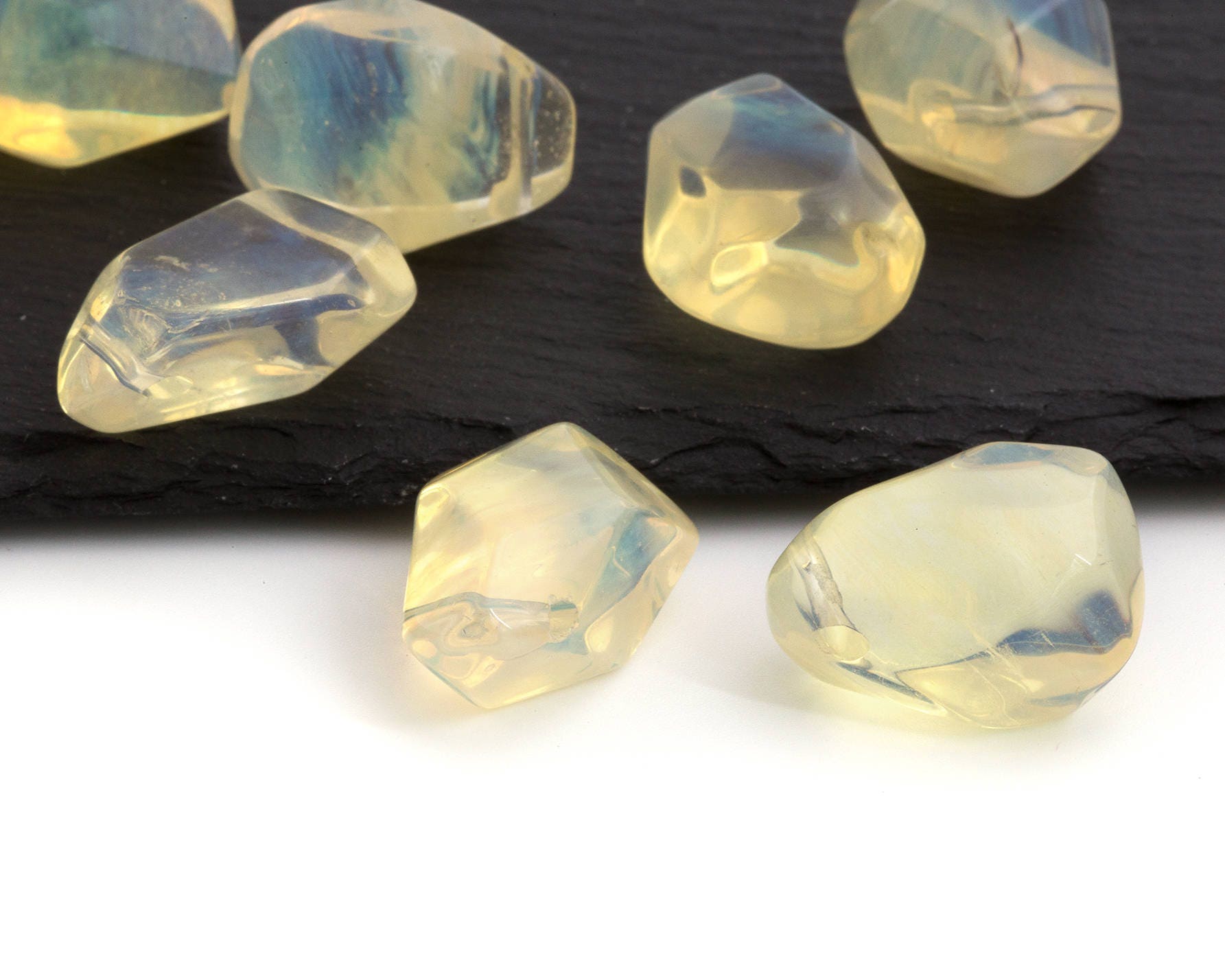 10 Moonstone Teardrop Pendant Fake Gemstone Pendant 17x22 | Etsy