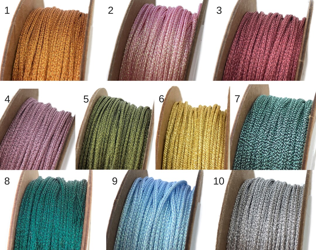 Cordón metálico de 1 mm, cordón trenzado redondo, cordón shamballa ...