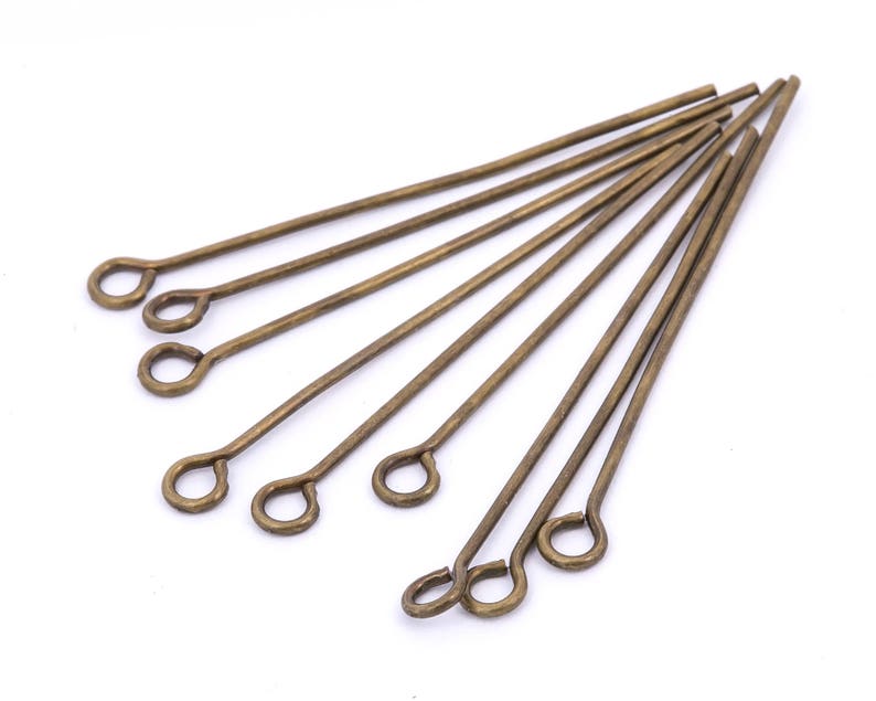 30mm Eye Pin Gauge 21 Gold Plated Rhodium Gunmetal Etsy