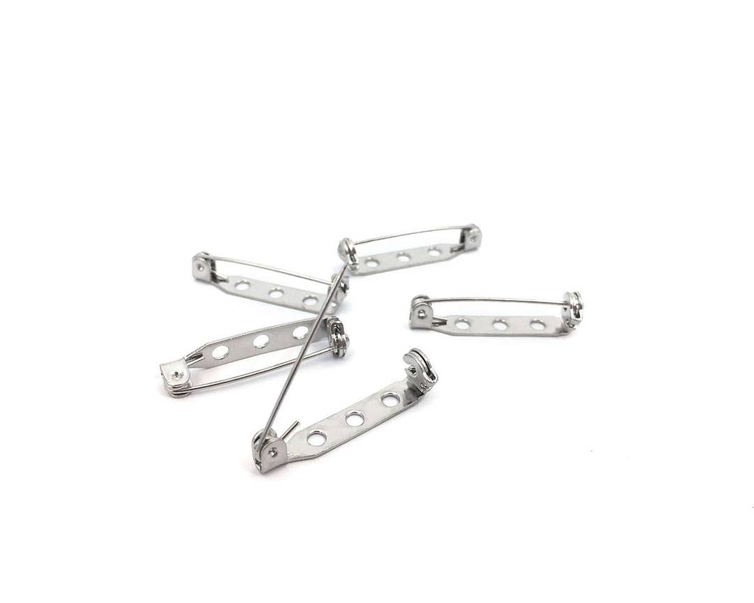 10 Brooch Pin Back, Brooch Base, Name Tag Pin, Badge Pin, Bar Pin ...