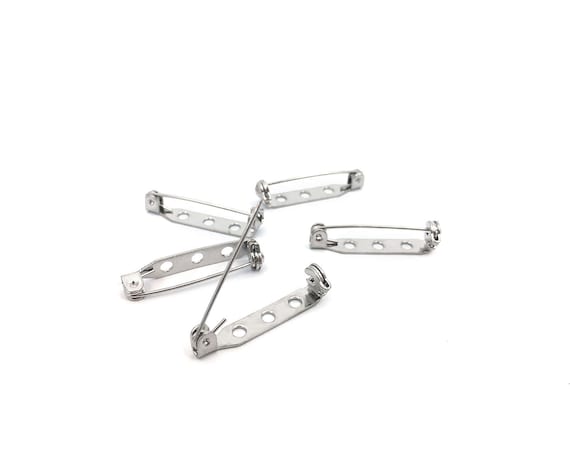 10 Brooch Pin Back Brooch Base Name Tag Pin Badge Pin Bar | Etsy