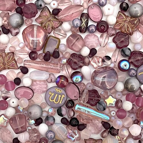 170g Czech Bead Mix Purple Glass Bead Bead Soup Assorted Etsy