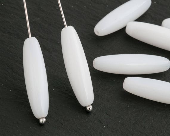 8 Long Tube Bead Stick Bead Czech Pressed Glass Bead | Etsy