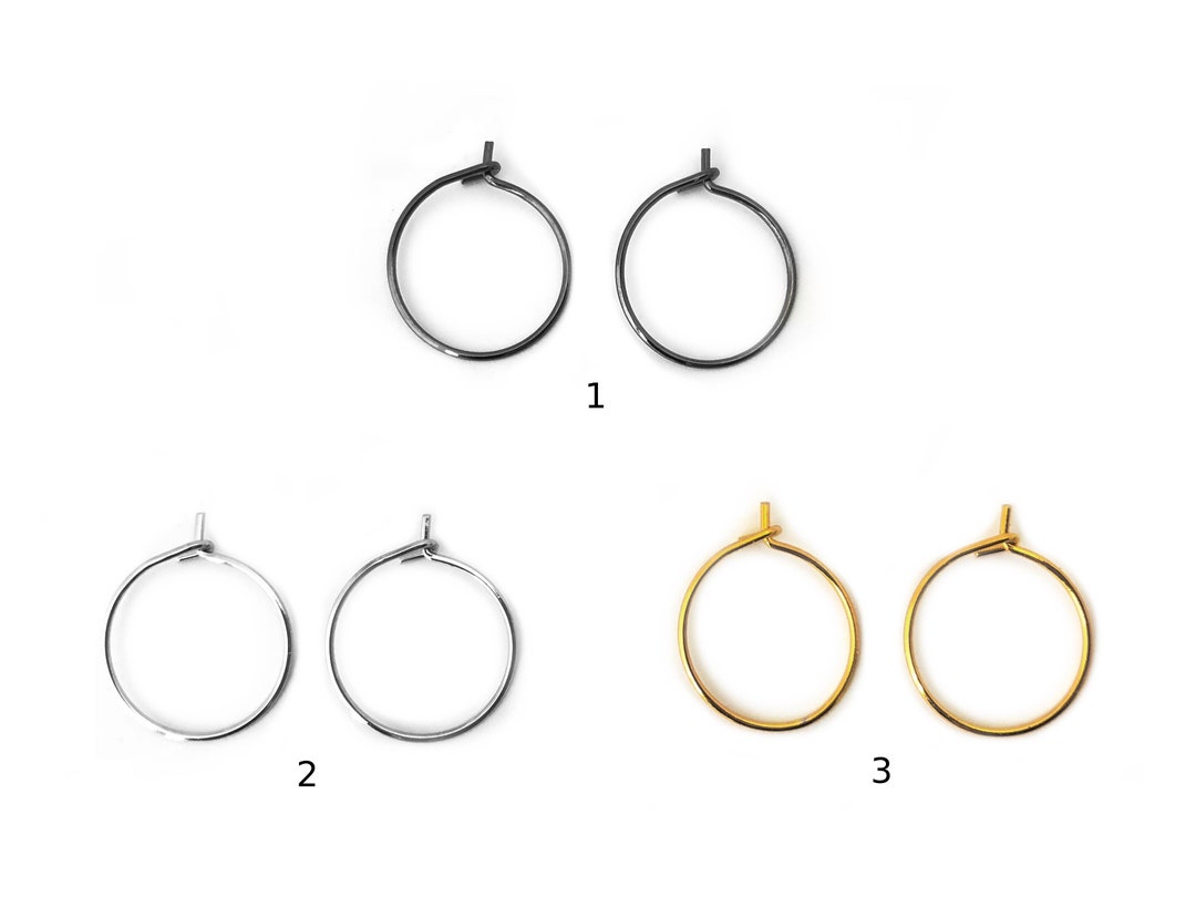 30pcs Earring Loops, 15mm Circle Earring Hoop, Wine Glass Ring, Wine ...