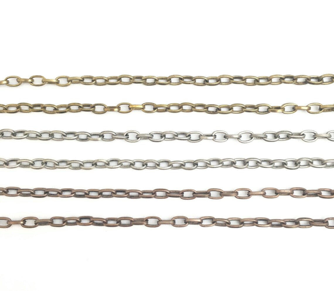Oval Link Chain Cable Chain Steel Chain Necklace Chain - Etsy