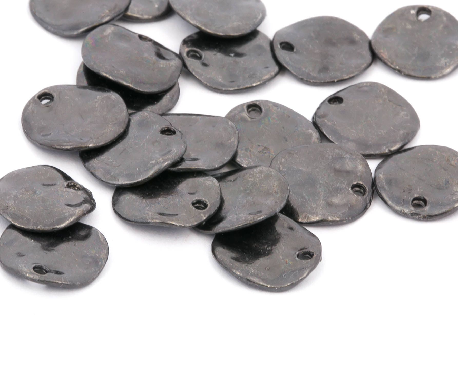 11mm Hammered Disc Charm, Circle Charm Blank, Round Circle Disc Charm ...