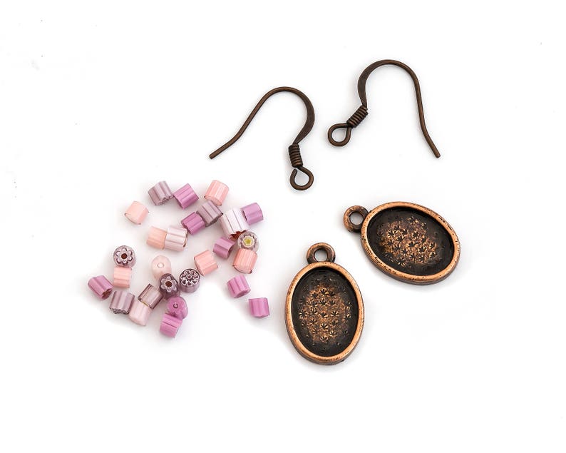 DIY Earring Kit Jewelry Making Kit French Hook Earring Pink - Etsy